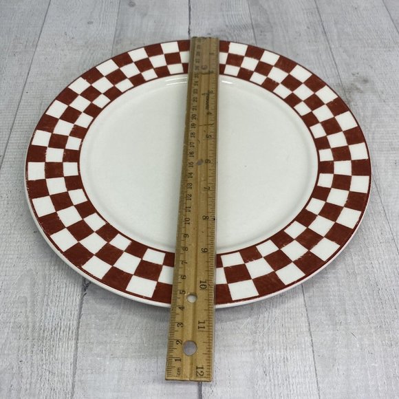 Home Trends | Dining | Home Trends Farm Fresh White Red Checker Border ...